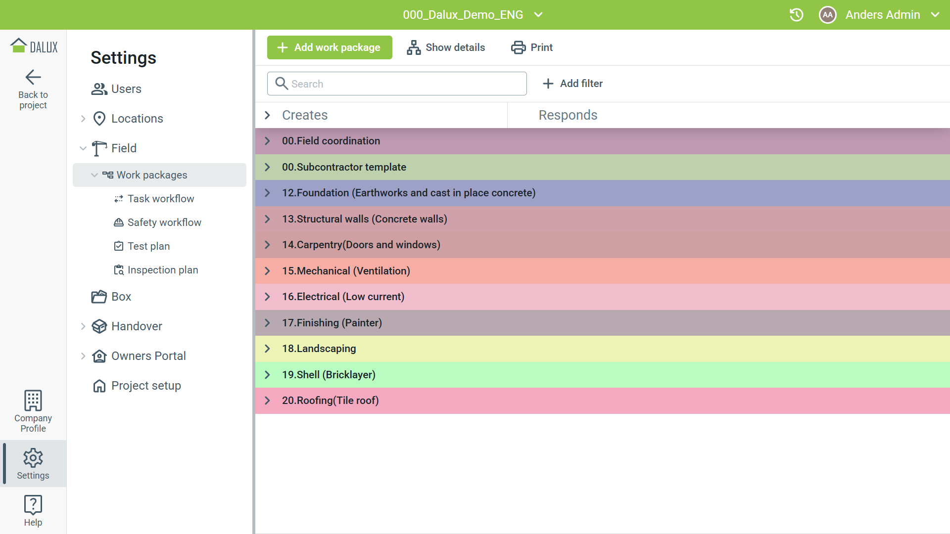 Work packages and workflows - best practice – Dalux HelpCenter
