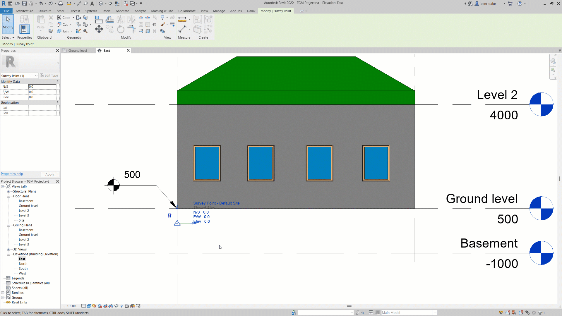 Revit Survey Point – Dalux HelpCenter