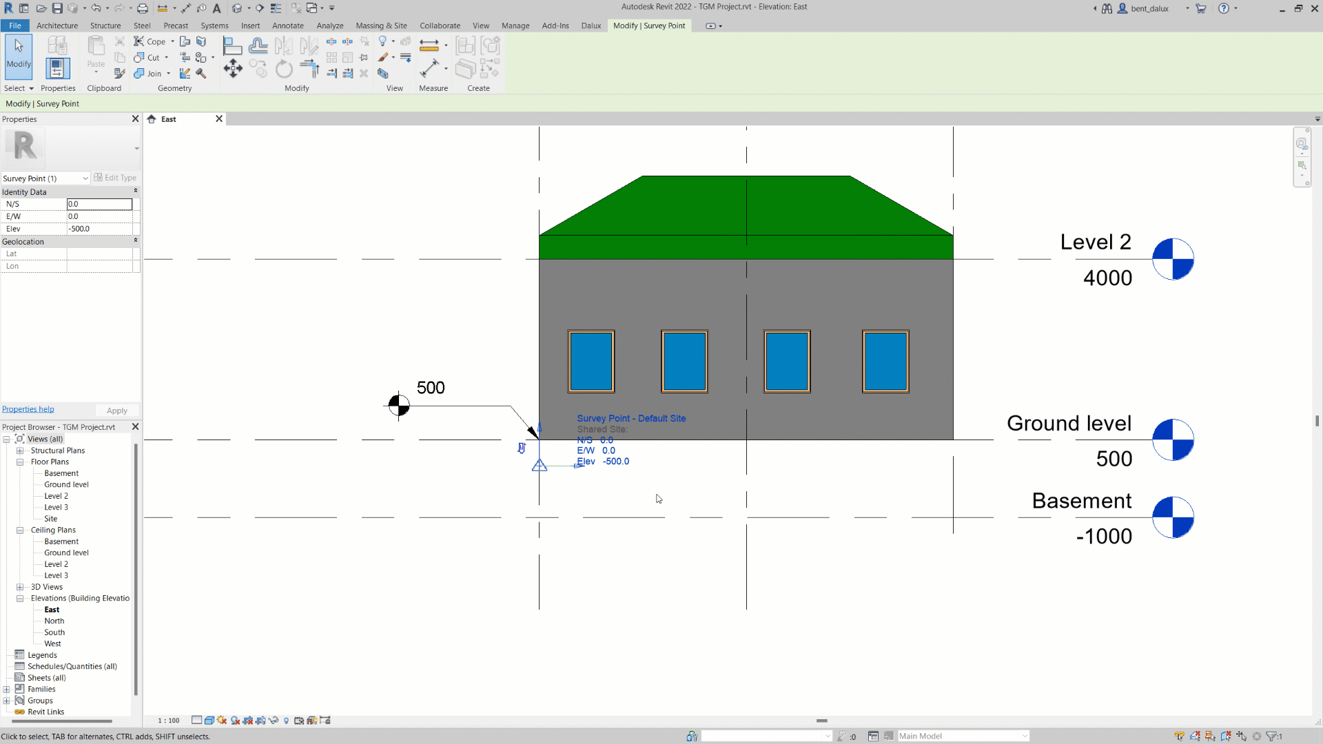 Revit Survey Point – Dalux HelpCenter