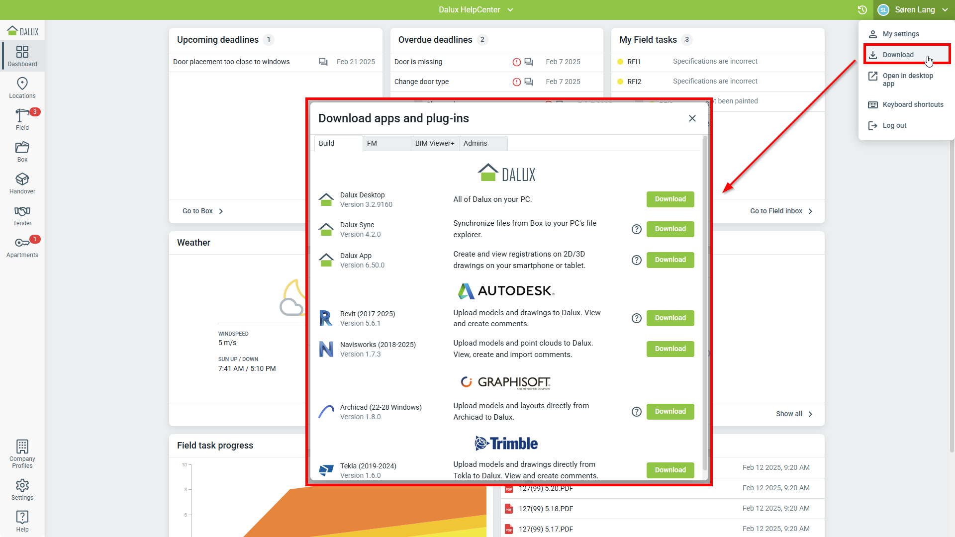 Download plugins – Dalux HelpCenter