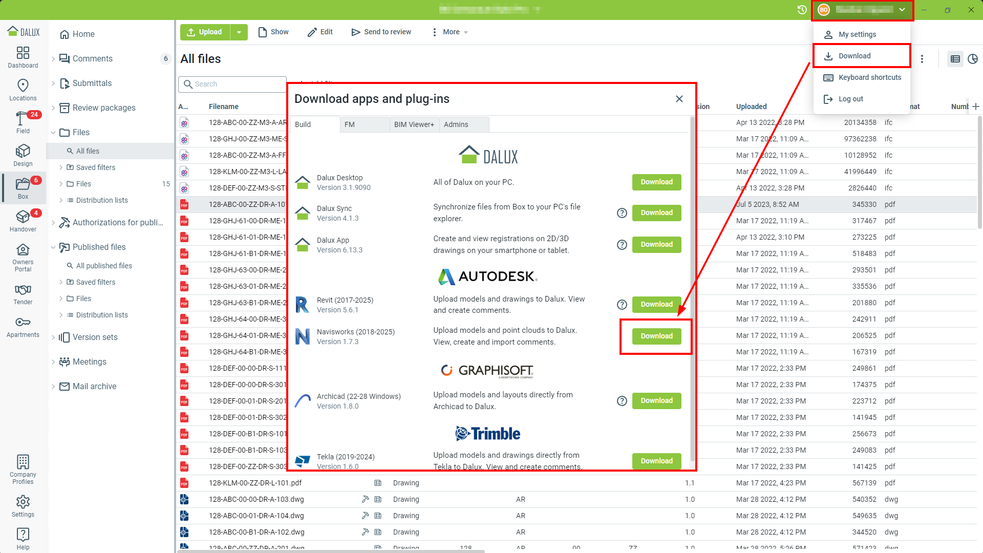 Cómo configurar el plugin de Navisworks – Dalux HelpCenter